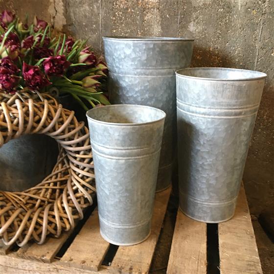Zinc Industrial Flower Buckets